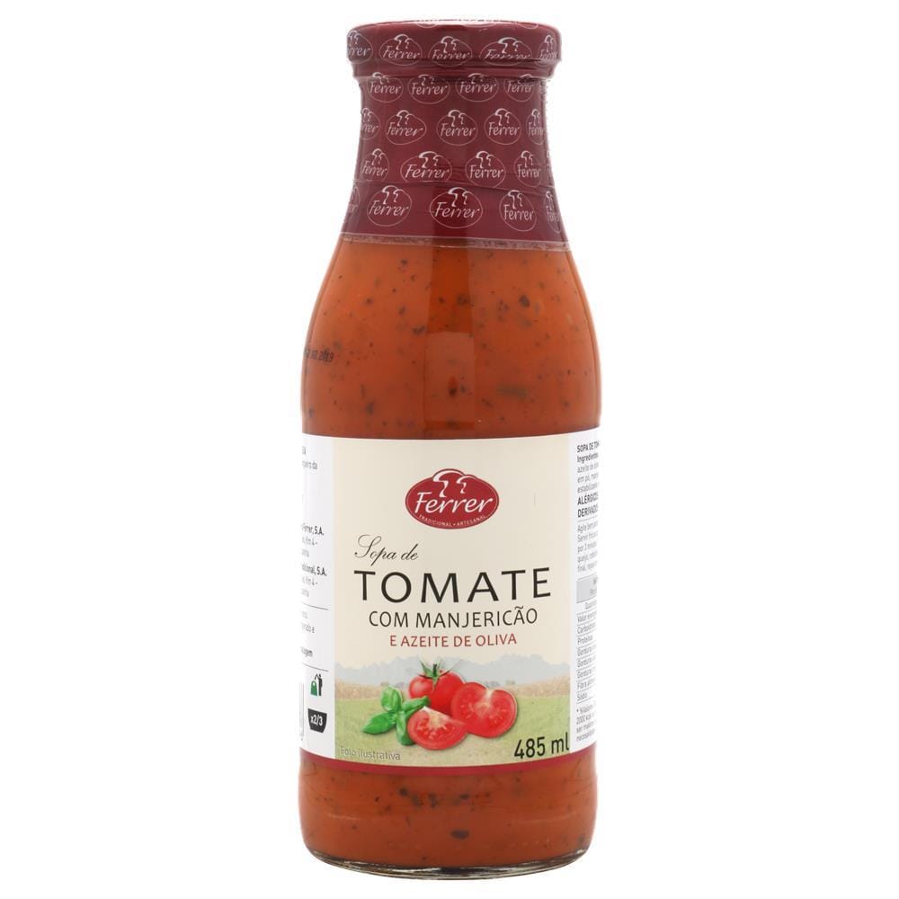 Sopa Ferrer Tomate com Manjericão e Azeite Vidro 485 mL | Mega Box ...
