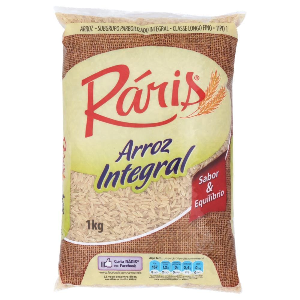 Arroz Parboilizado Integral Ráris 1 kg | Mega Box Atacadista