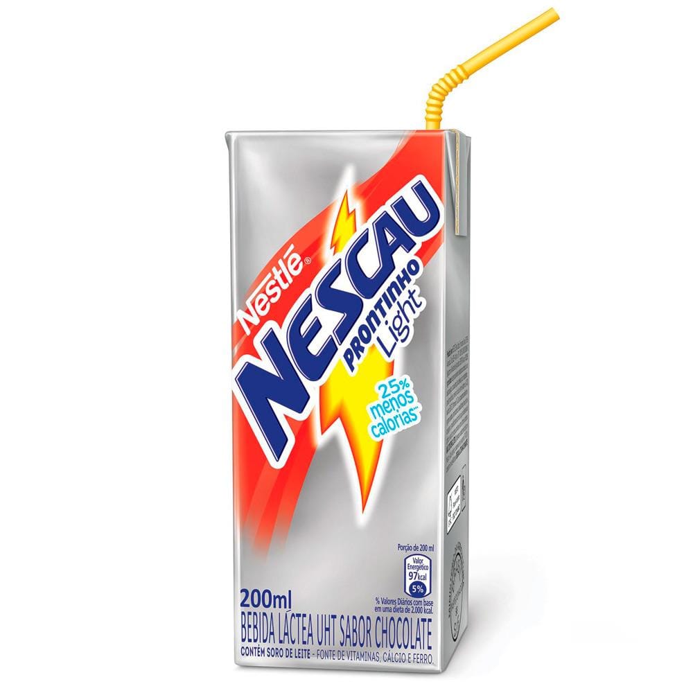 Achocolatado Pronto Light Nestlé Nescau Chocolate Tetra Pak 200 mL ...