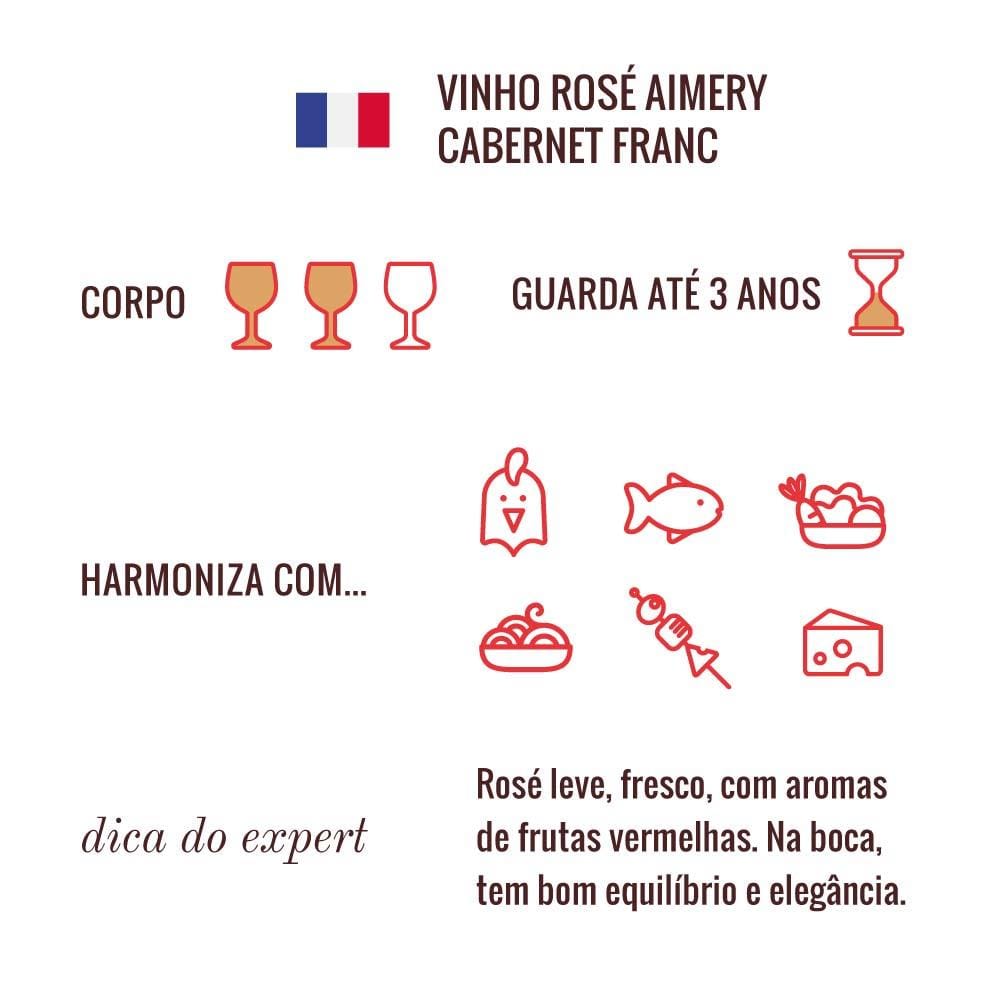 Vinho Rosé Aimery Cabernet Franc Garrafa 750 mL | Mega Box Atacadista