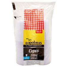 Copo Descartável Copobras Branco 200 mL 50 Unidades | Mega Box Atacadista